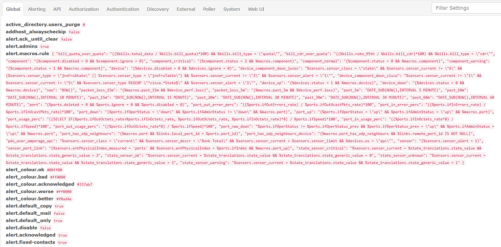 Global Settings page broken - Help - LibreNMS Community