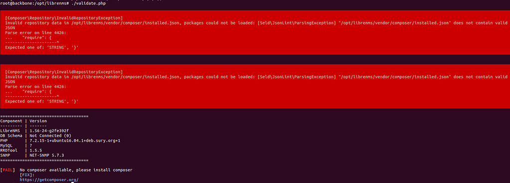 No composer found on validate.php - Help - LibreNMS Community