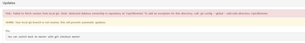 FAIL: Failed to fetch version from local git: fatal: detected dubious ... FAIL: Failed to fetch version from local git: fatal: detected dubious ...