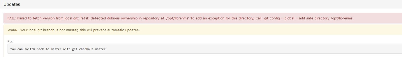FAIL: Failed to fetch version from local git: fatal: detected dubious ... FAIL: Failed to fetch version from local git: fatal: detected dubious ...