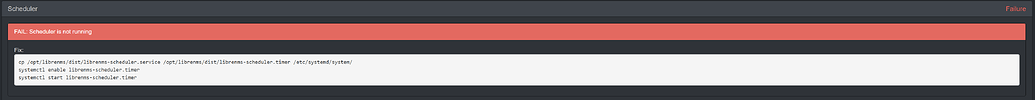 Web Gui Validate Config Fail Scheduler Is Not Running Help Librenms Community