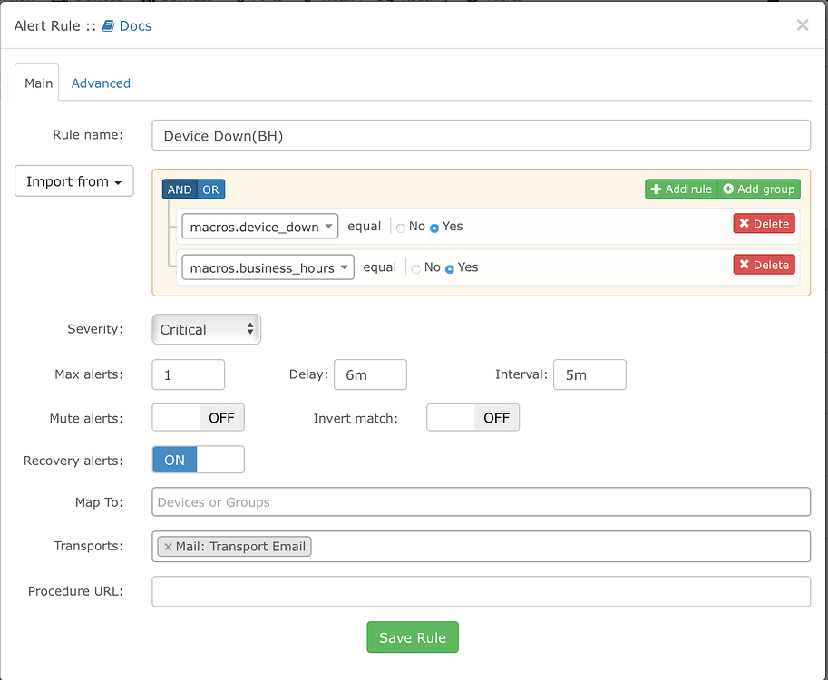 Alert rules - Time range - Help - LibreNMS Community
