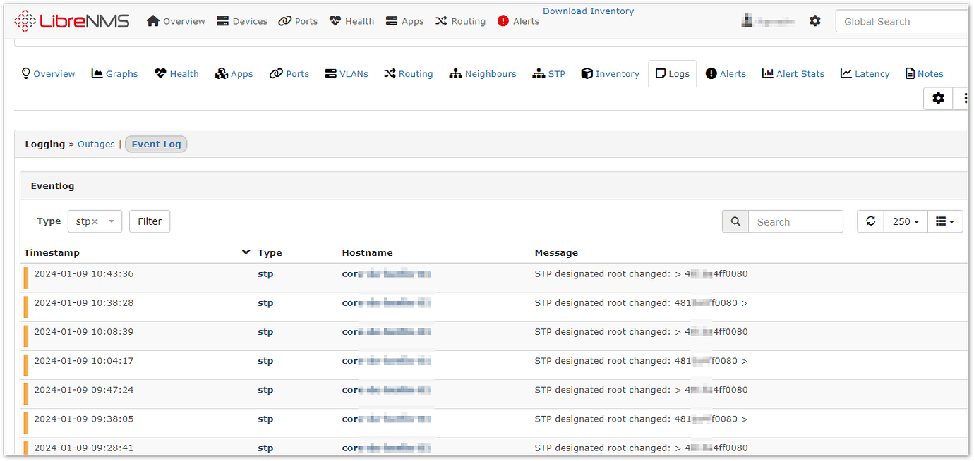 Bogus "STP designated root changed:" messages in Eventlog for Cisco switch - Help - LibreNMS ...