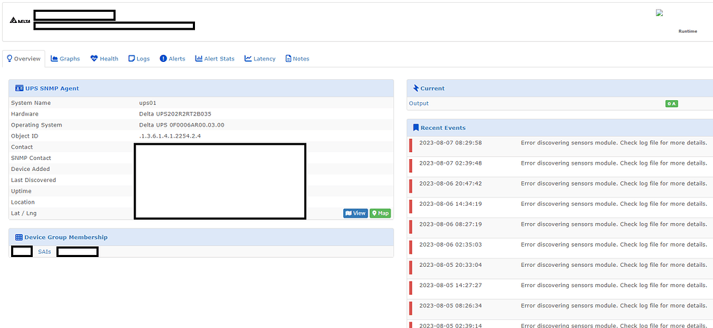 Error discovering sensors module - UPS Delta - Help - LibreNMS Community