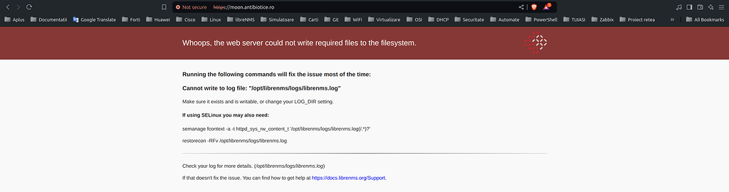 Https certificate error - Help - LibreNMS Community