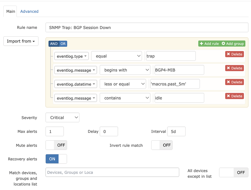 Help SNMP BGP trap alert rule not working - Help - LibreNMS Community