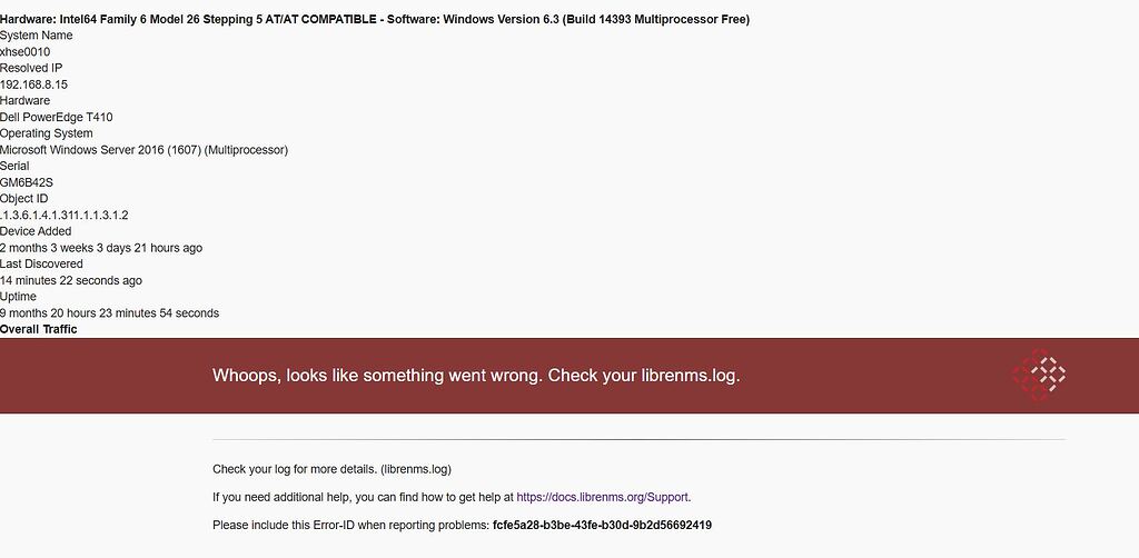 Whoops, looks like something went wrong. Check your - Help - LibreNMS ...