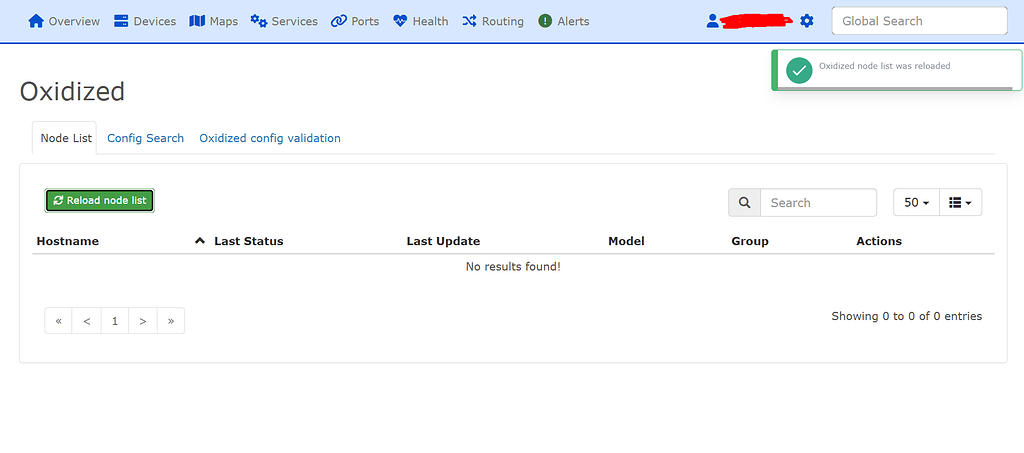 Oxidized reload nodes - Help - LibreNMS Community