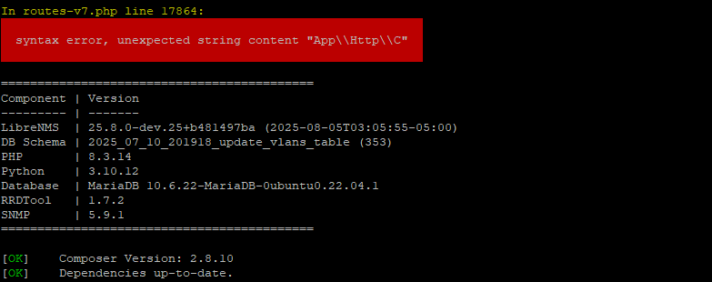 Unable to run ./validate.php or ./daily.sh on distributed poller - Help - LibreNMS Community